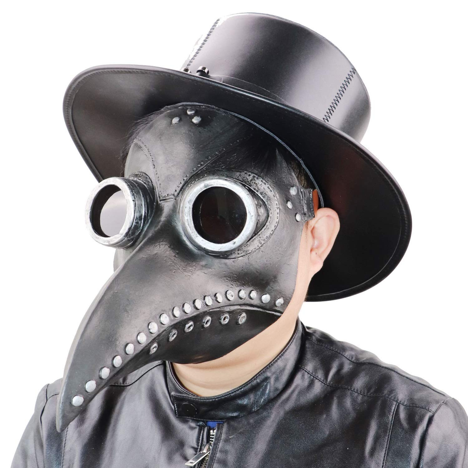 NECHARI Steampunk Plague Doctor Bird Beak Mask, Medieval Bubonic Plague ...