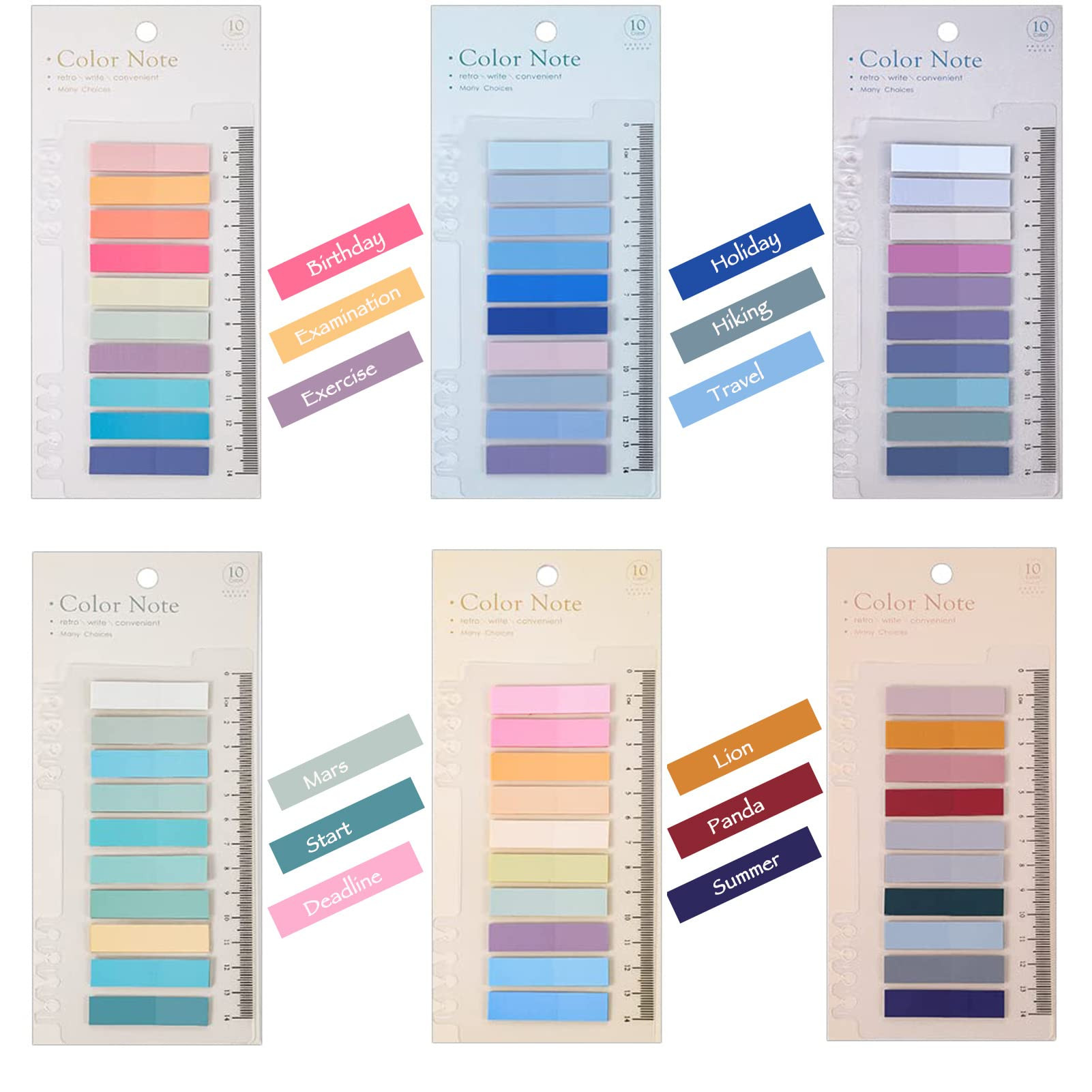 1200 Pieces Sticky Tabs, 60 Colors Book Tabs, Colorful Book Markers ...